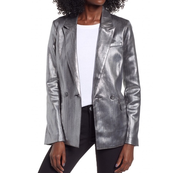 Endless Rose | Jackets & Coats | Endless Rose Silver Metallic Blazer ...
